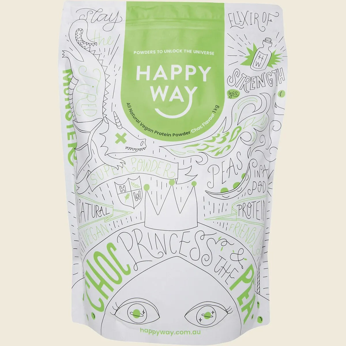 Happy Way Vegan Protein Powder - Chocolate - 1kg – Supplement Shack